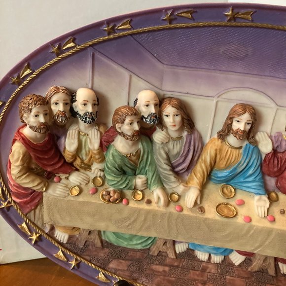 Angel | Accents | The Last Supper Plate Large Thick Hand Painted New ...